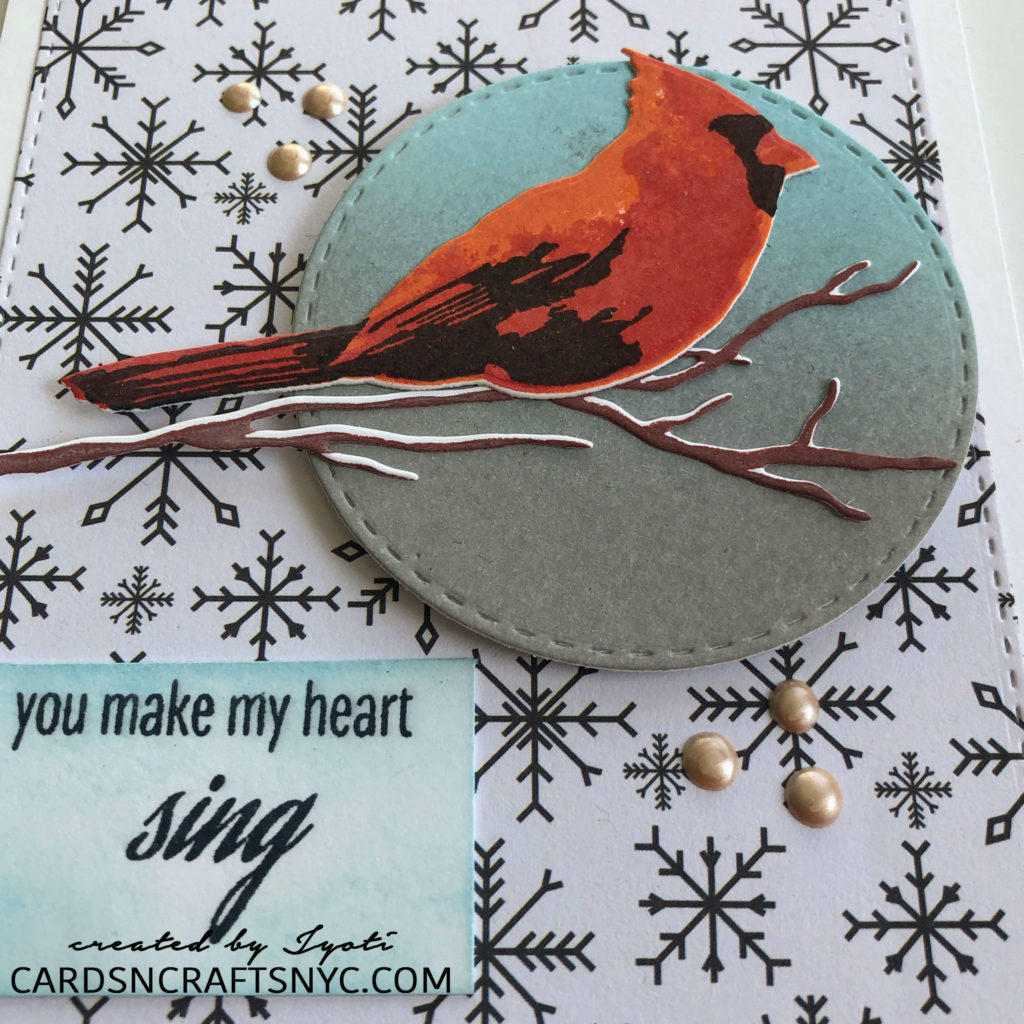Winter Cardinal Card using Altenew Stamp and Dies - CARDSNCRAFTSNYC