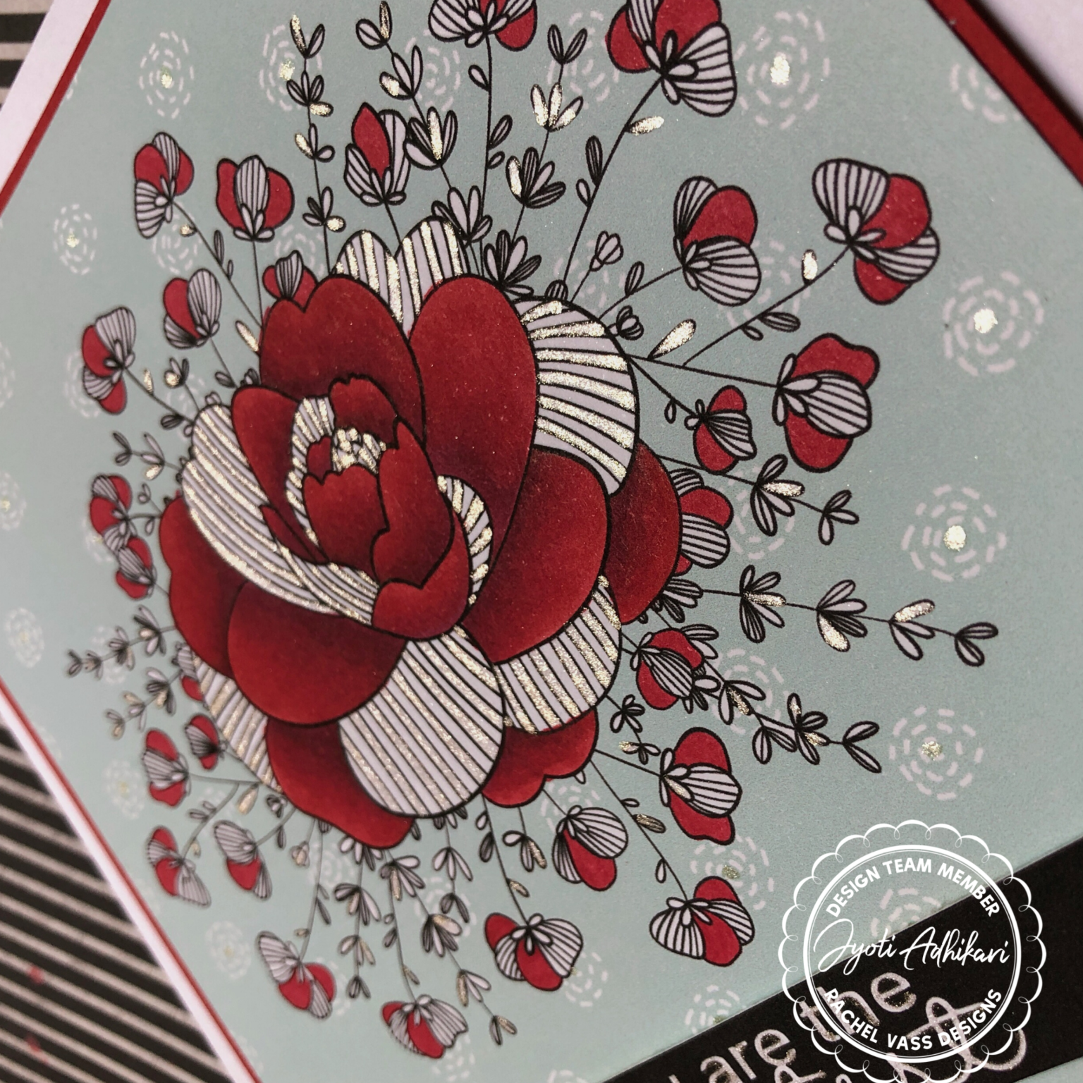 Floral Burst Cards with sparkly doodles. - CARDSNCRAFTSNYC