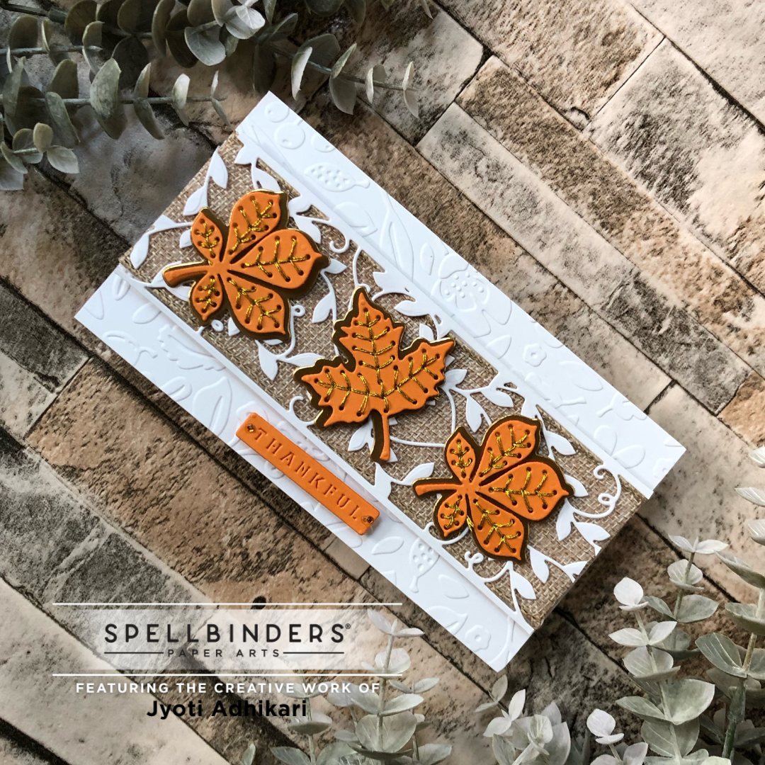 Fall Leaves Thankful Card - Spellbinders Small Die Sep '22