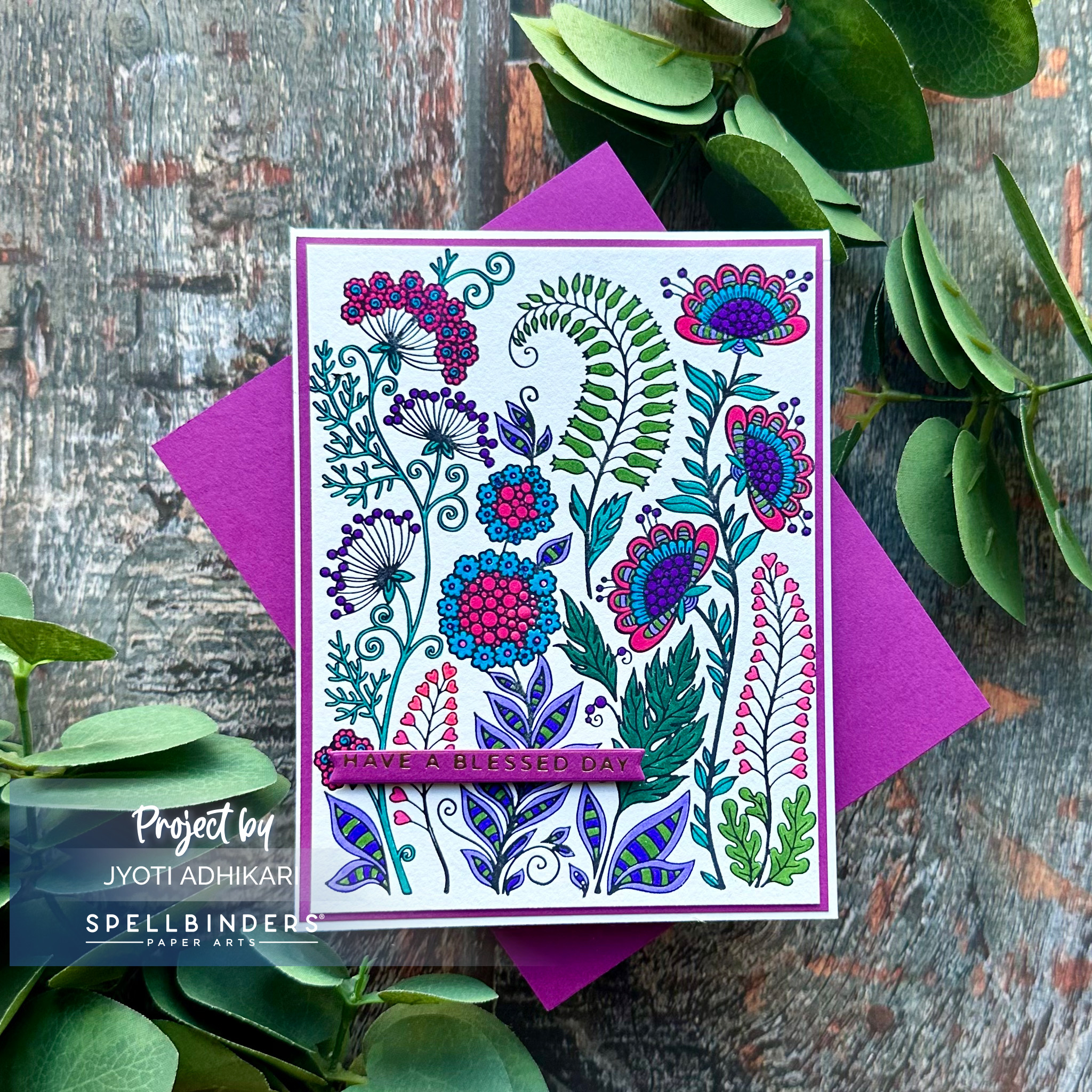 Vibrant Kaleidoscope Garden Card - CARDSNCRAFTSNYC