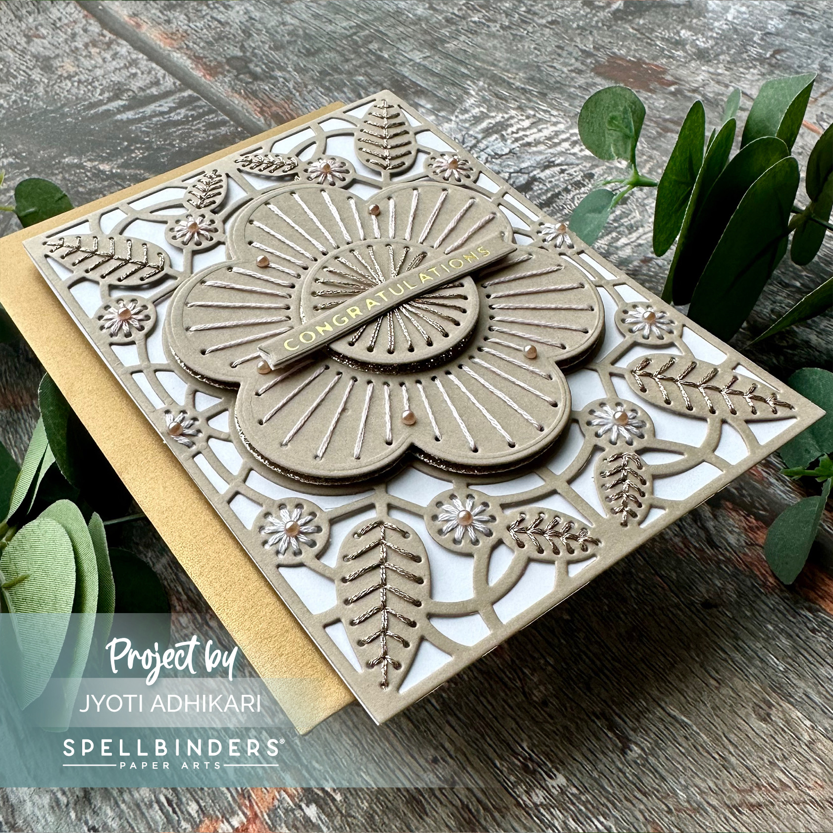 Embroidered Wedding Card: Spellbinders Feb 24 Stitching Die ...