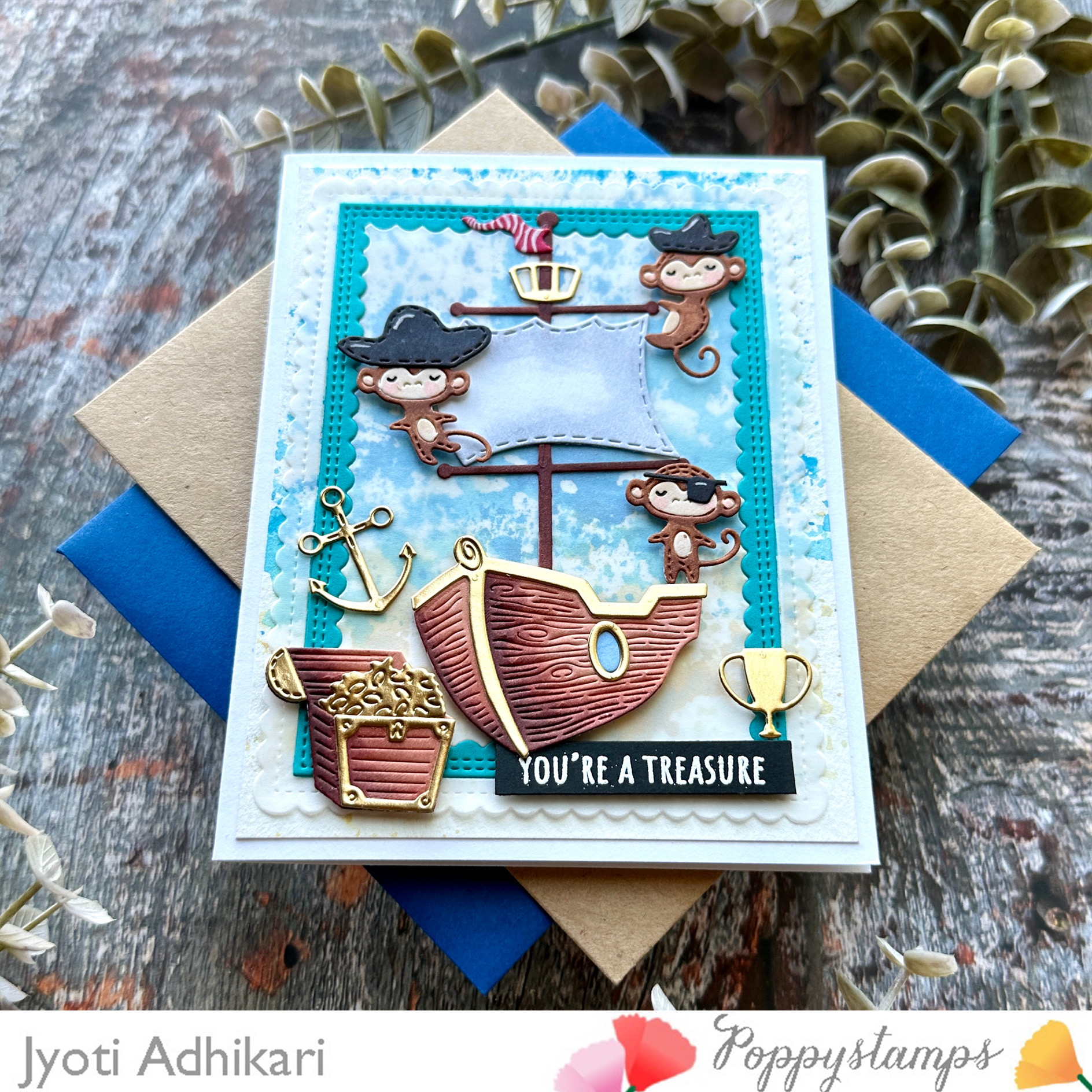 You're a Treasure Pirate Monkey Card - CARDSNCRAFTSNYC