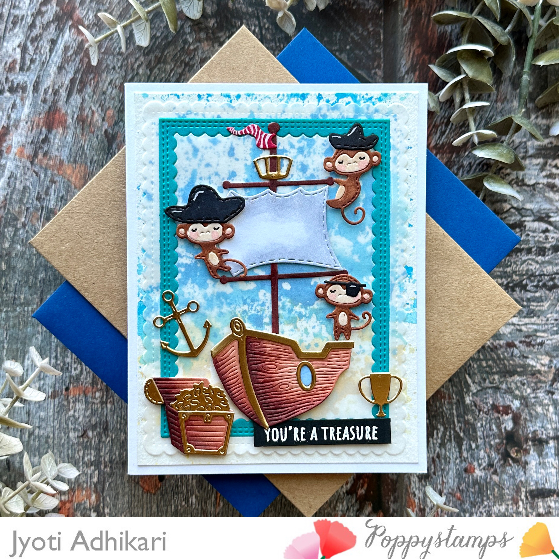 You're a Treasure Pirate Monkey Card - CARDSNCRAFTSNYC