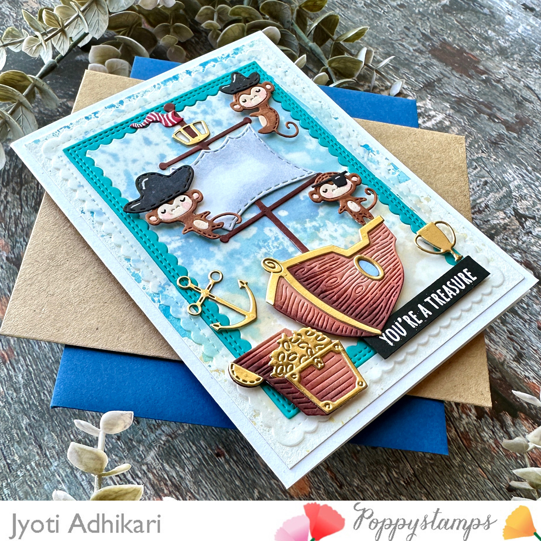 You're a Treasure Pirate Monkey Card - CARDSNCRAFTSNYC